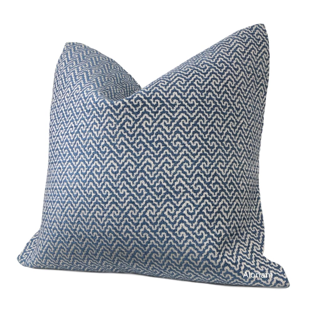 Bensen Ocean Blue Switchback Geometric Pillow Cover – Aloriam