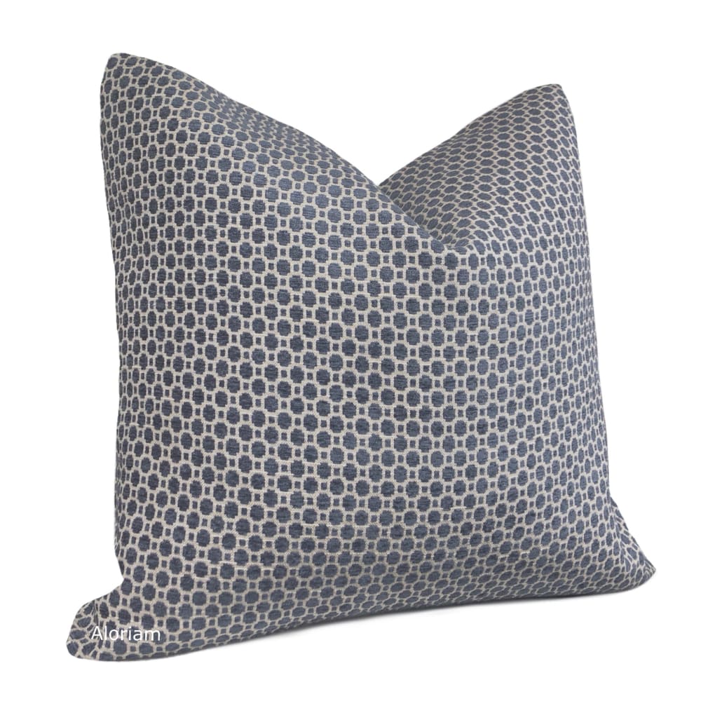 Chelsea Slate Blue Geometric Chenille Pillow Cover – Aloriam