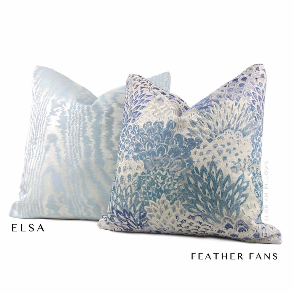 (CLEARANCE) Elsa Ice Blue Faux Bois Pillow Cover – Aloriam