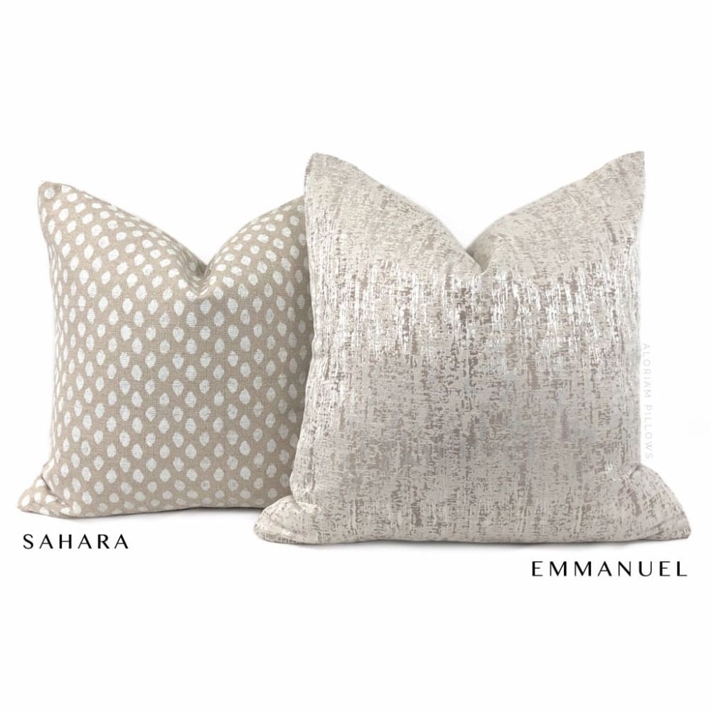 Emmanuel Pearl Ecru Modern Texture Pillow Cover – Aloriam