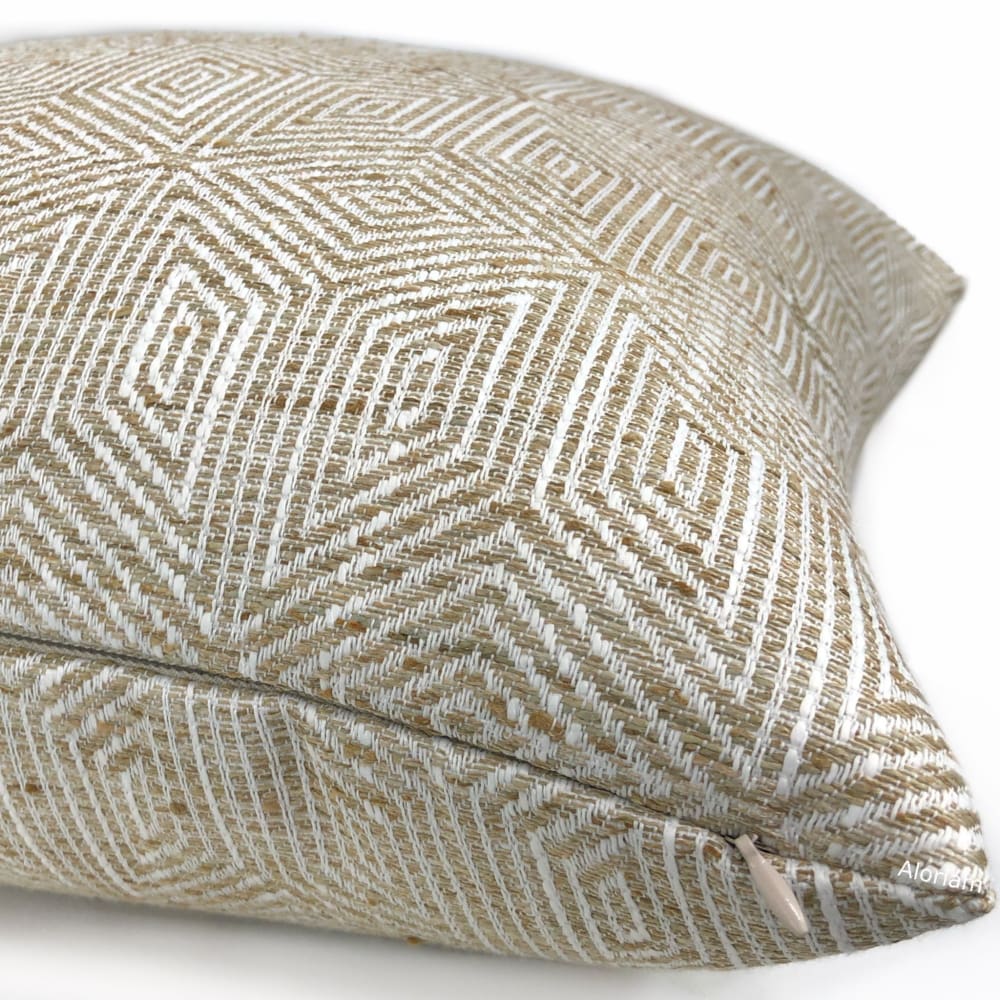 Halston Tan Brown & Cream Geometric Pillow Cover – Aloriam