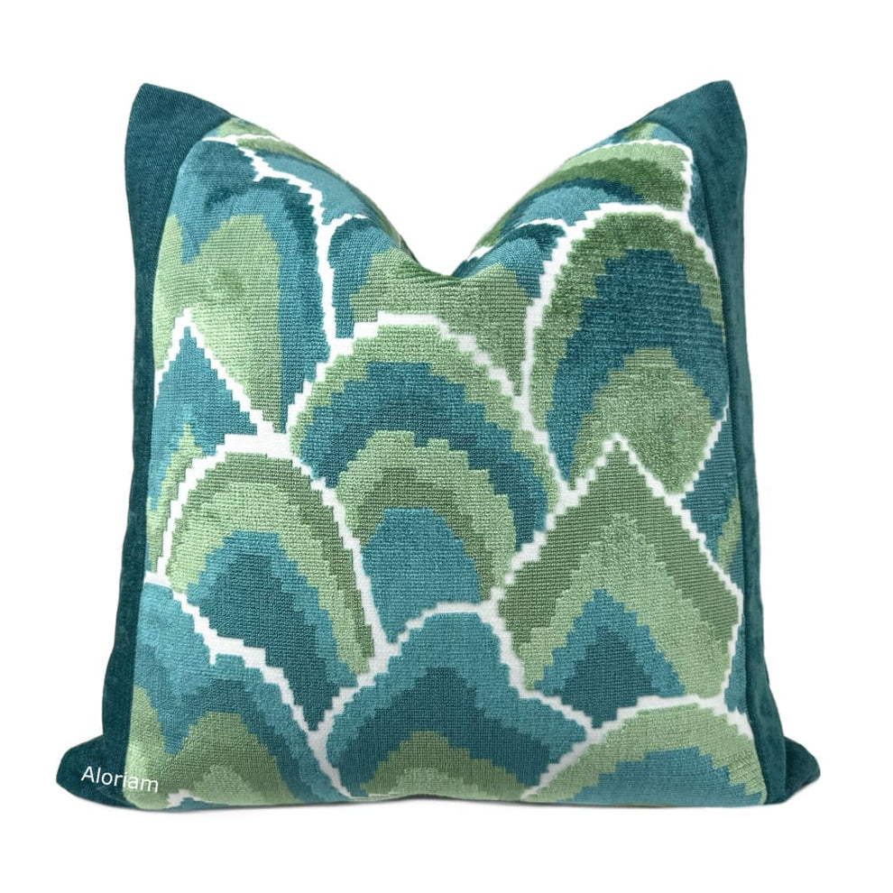 Robert Allen Madcap Cottage Cloud Club Marrakech Green Teal Velvet Pan ...