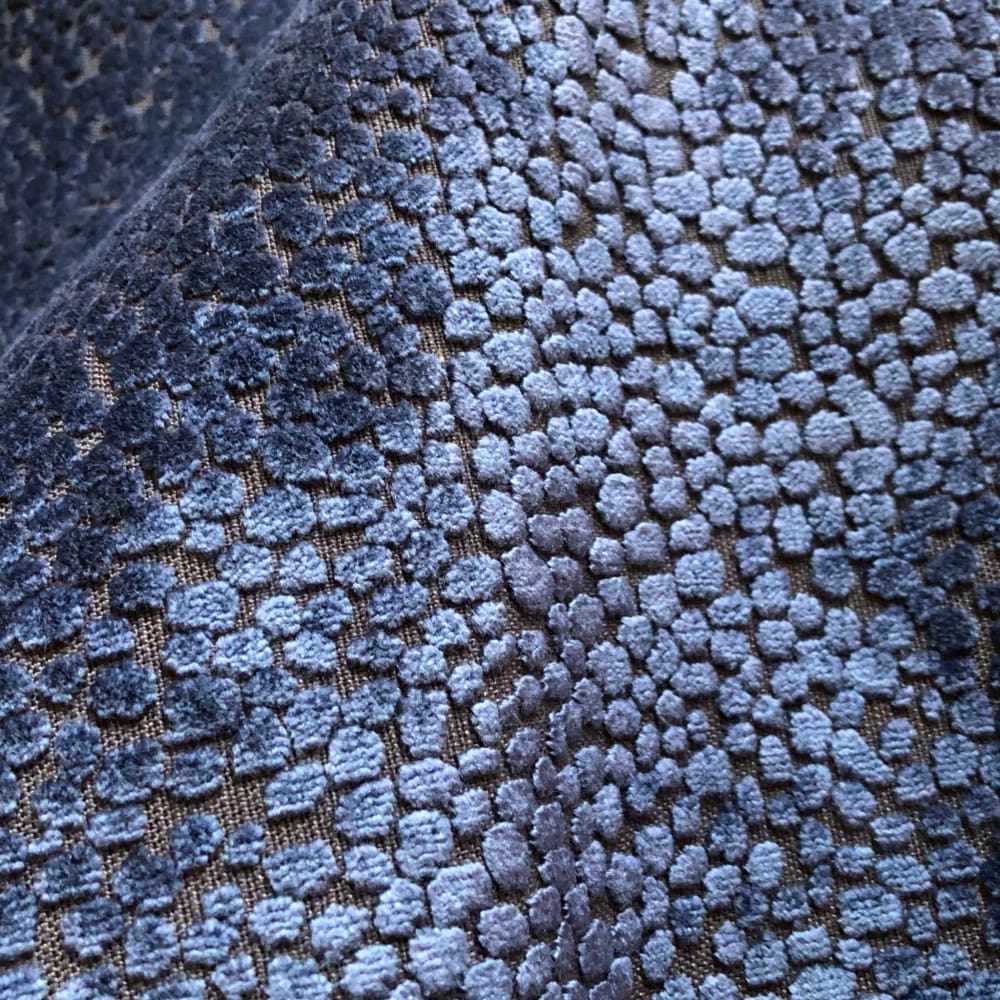 Ascott Navy Blue Abstract Cut Velvet Dots Pillow Cover (Fabric by the ...