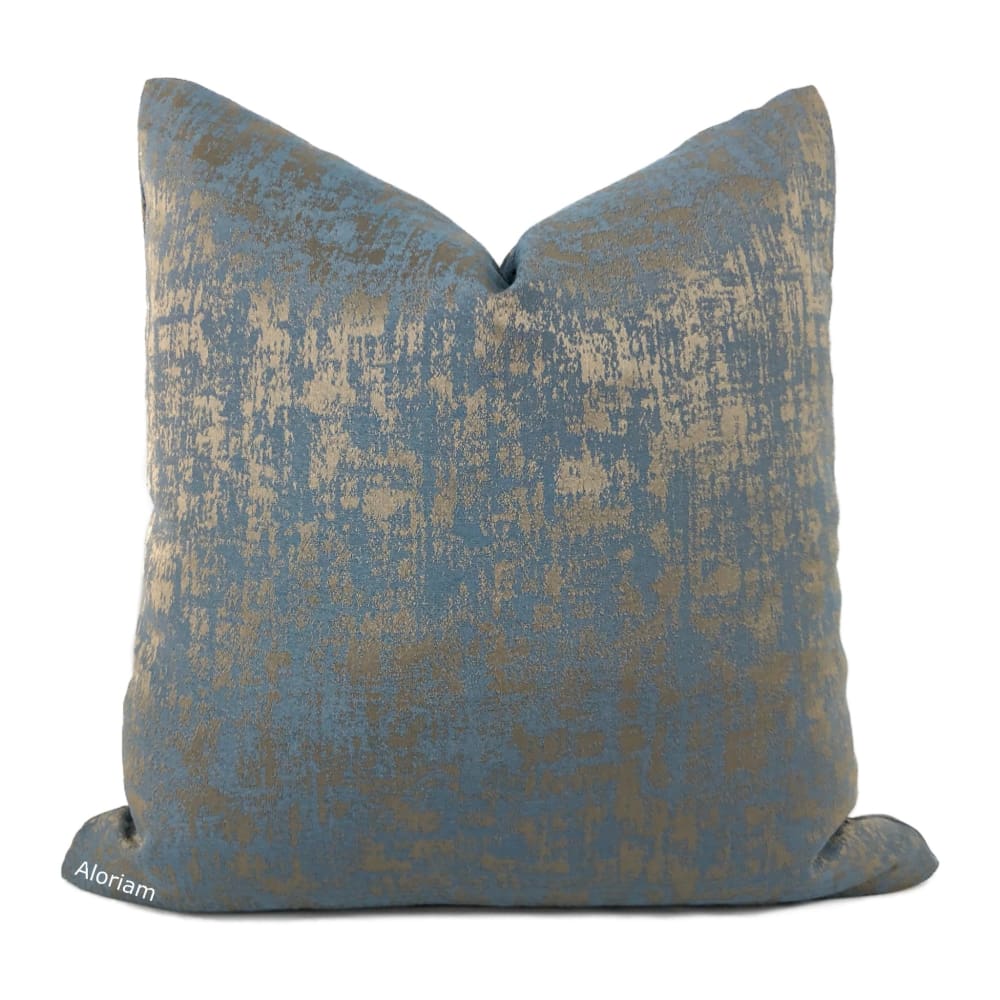 Bruno Slate Blue Bronze Brown Abstract Pillow Cover – Aloriam