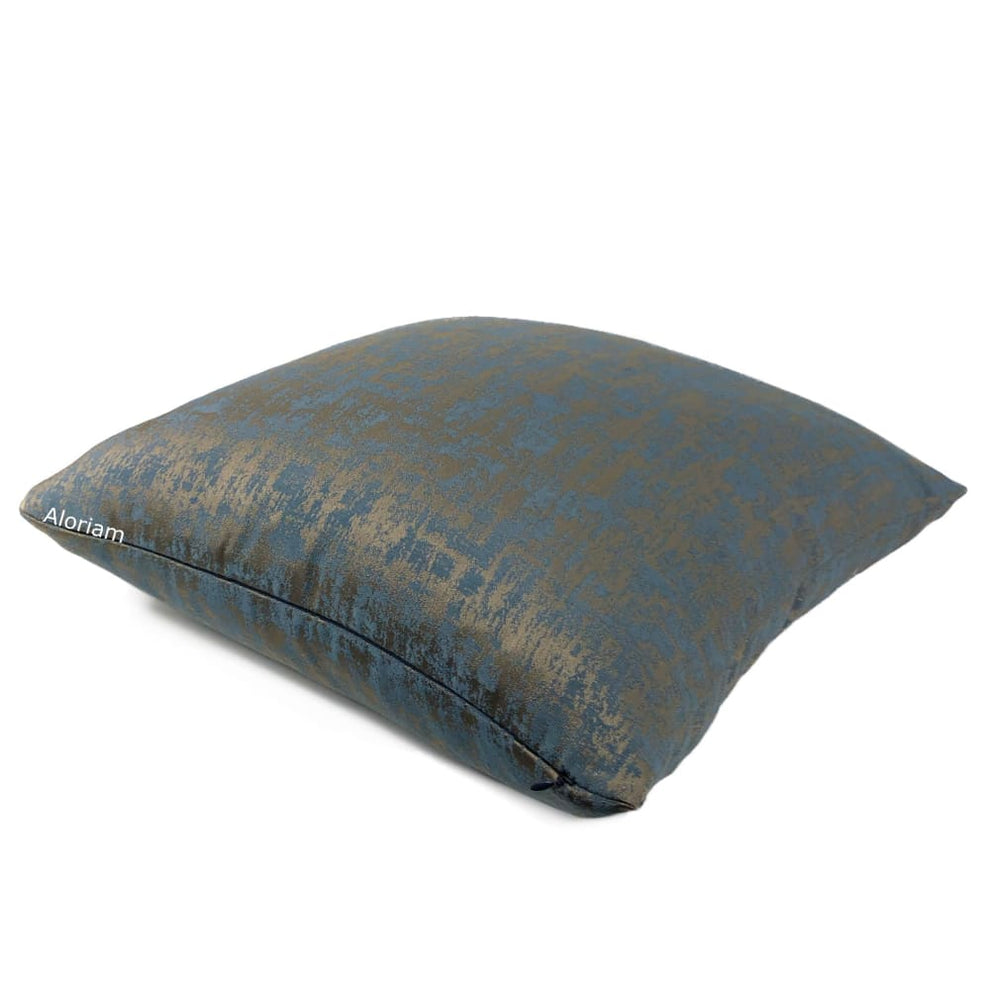 Bruno Slate Blue Bronze Brown Abstract Pillow Cover – Aloriam