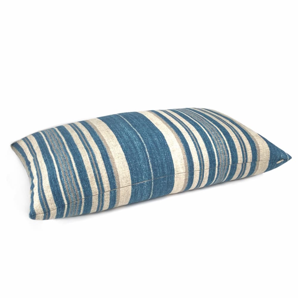 Cape Cod Blue Beige Stripe Cotton Print Pillow Cover – Aloriam