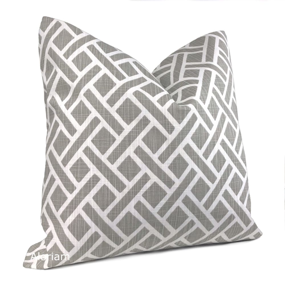Darcy Gray White Diamond Lattice Pillow Cover – Aloriam