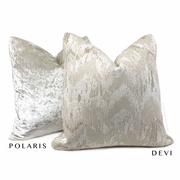 Devi Cream Beige Abstract Texture Chenille Pillow Cover – Aloriam