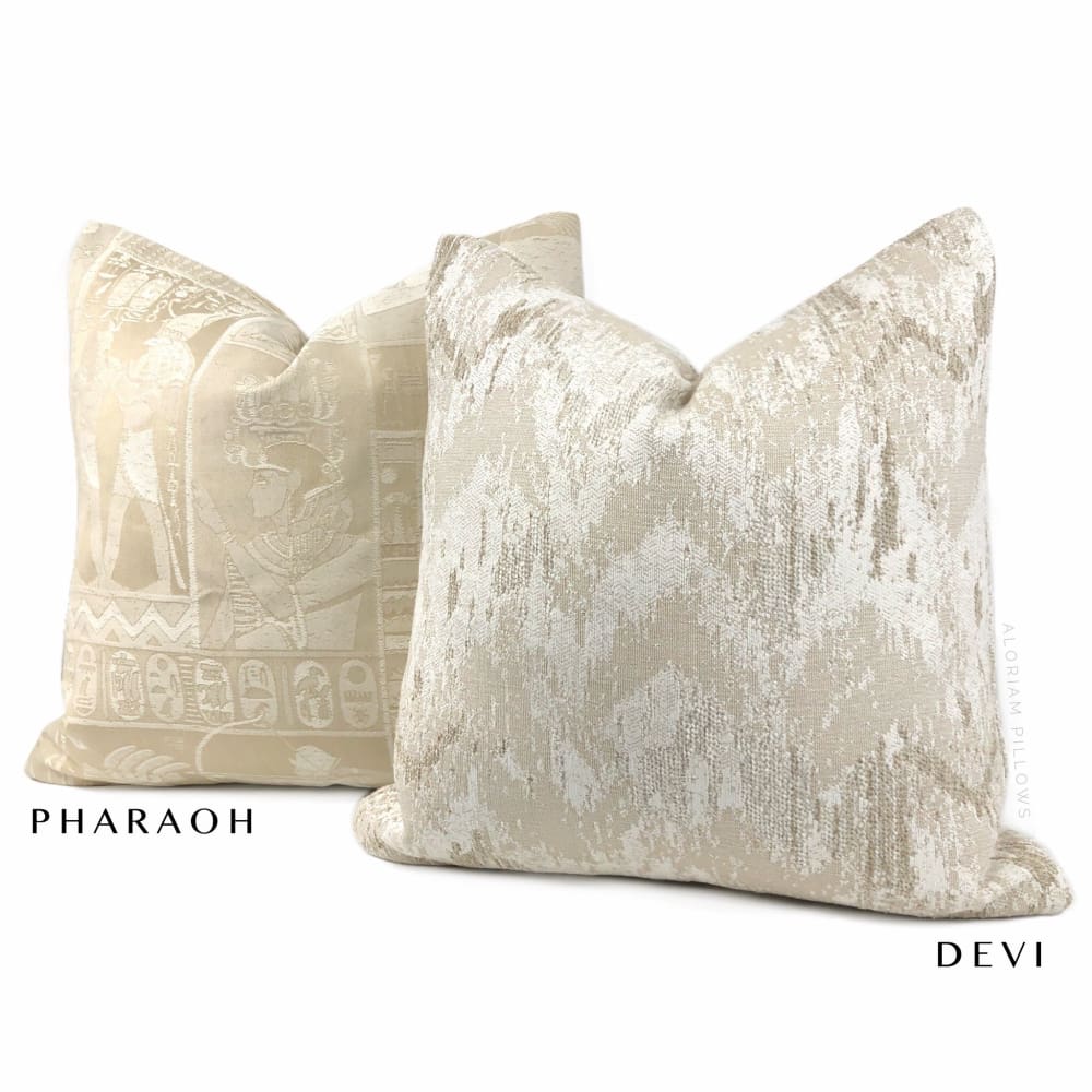 Devi Cream Beige Abstract Texture Chenille Pillow Cover – Aloriam