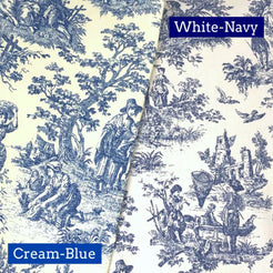 French Country Navy Blue White Toile Print Pillow Cover – Aloriam