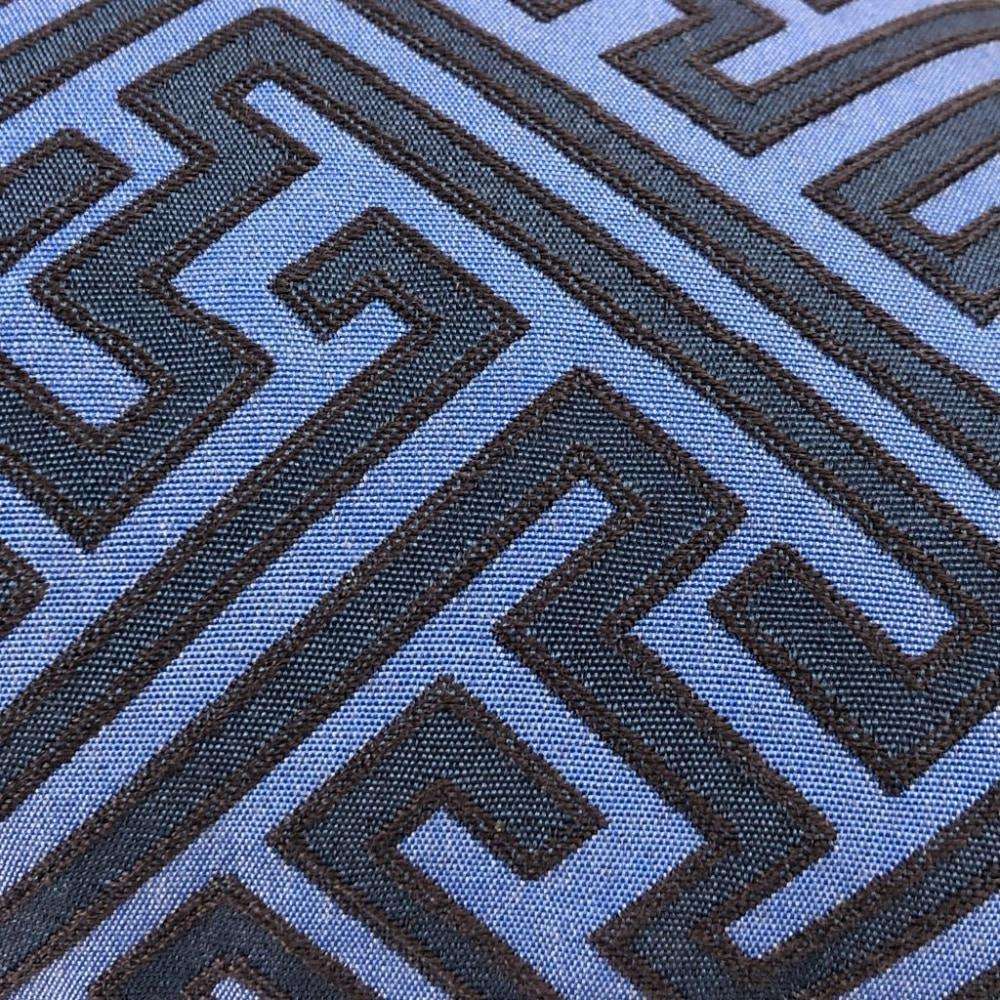 Hercules Greek Key Geometric Jacquard Navy Blue Pillow Cover – Aloriam