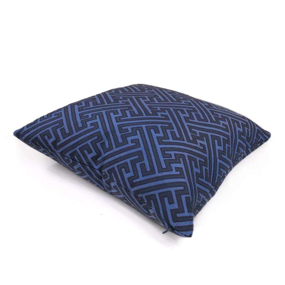 Hercules Greek Key Geometric Jacquard Navy Blue Pillow Cover – Aloriam