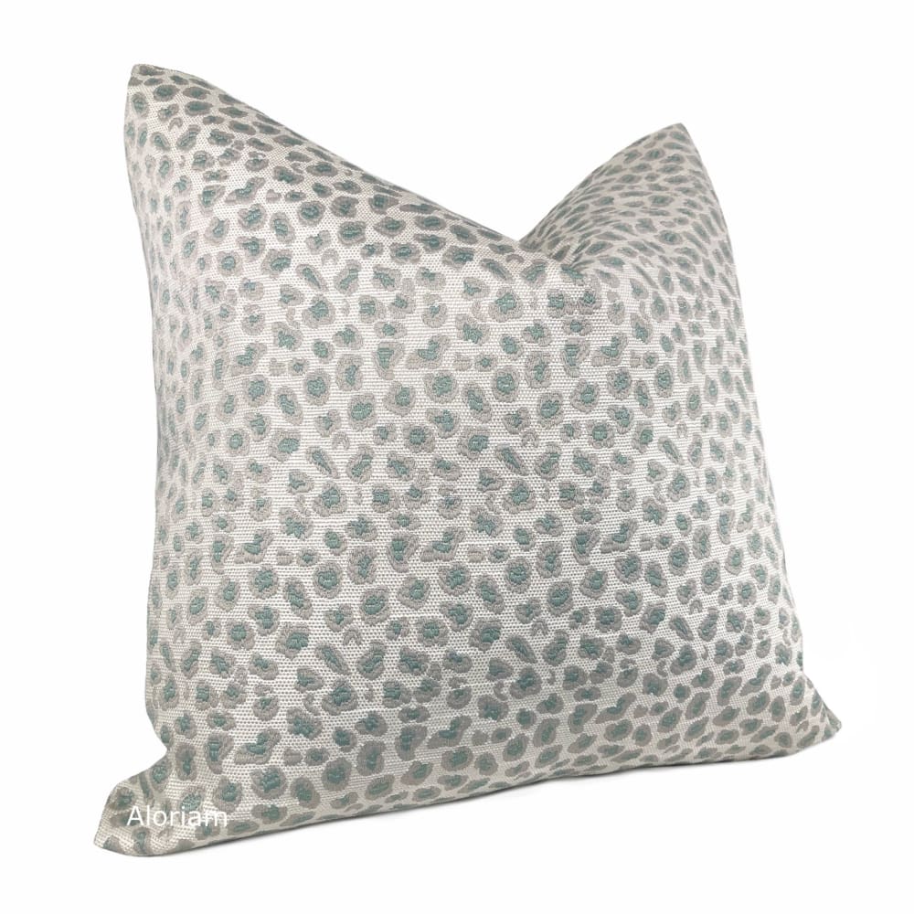 Jaclyn Mineral Green Gray Leopard Spot Pillow Cover – Aloriam
