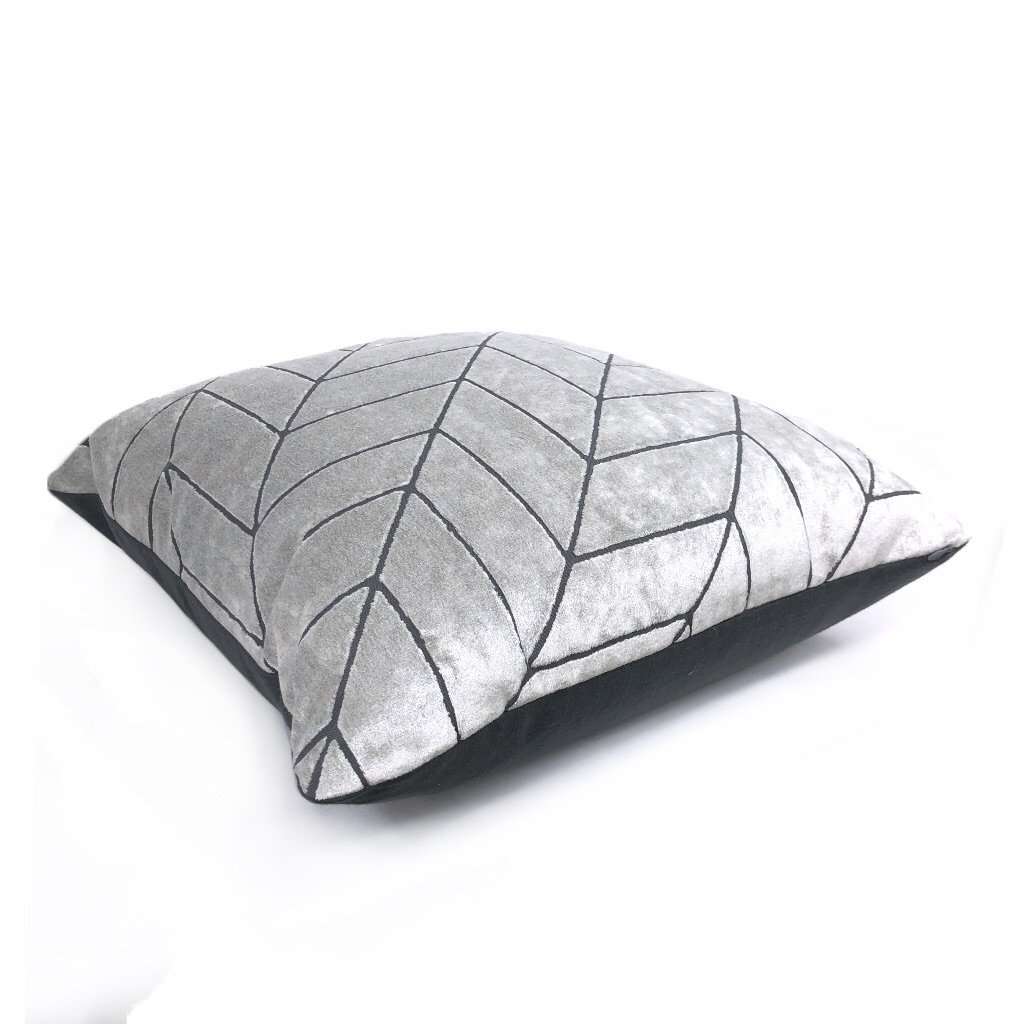 Leyland Silver Gray Diagonal Chevron Velvet Pillow Cover – Aloriam