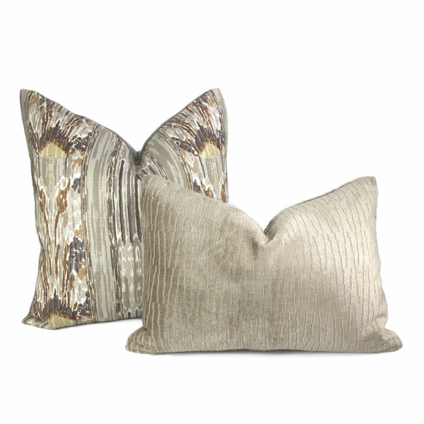 Manuel Canovas Bresis Taupe Zig Zag Velvet Pillow Cover – Aloriam