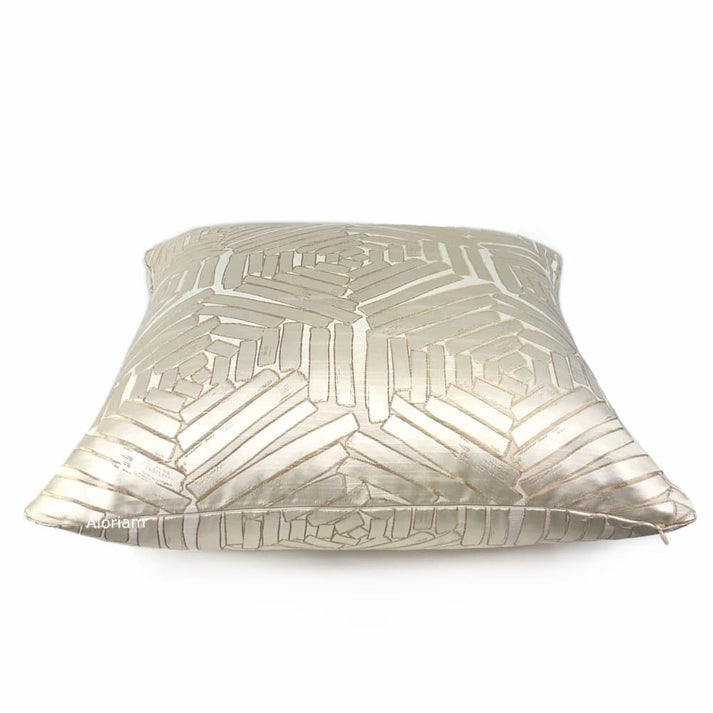 Percival Cream Gold Freeform Hexagons Pillow Cover – Aloriam