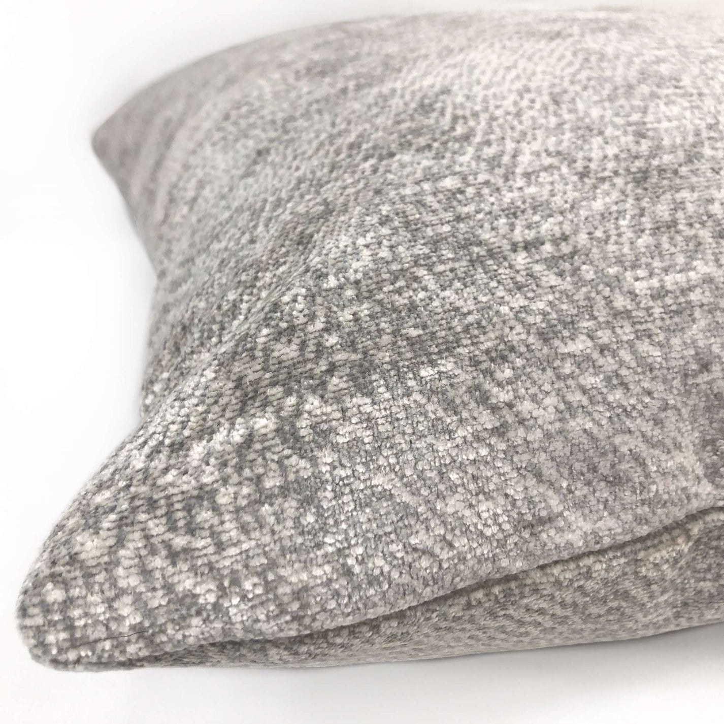 (CLEARANCE) Preen Platinum Gray Minimalist Swirl Chenille Pillow Cover ...