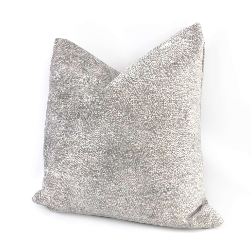 (CLEARANCE) Preen Platinum Gray Minimalist Swirl Chenille Pillow Cover ...