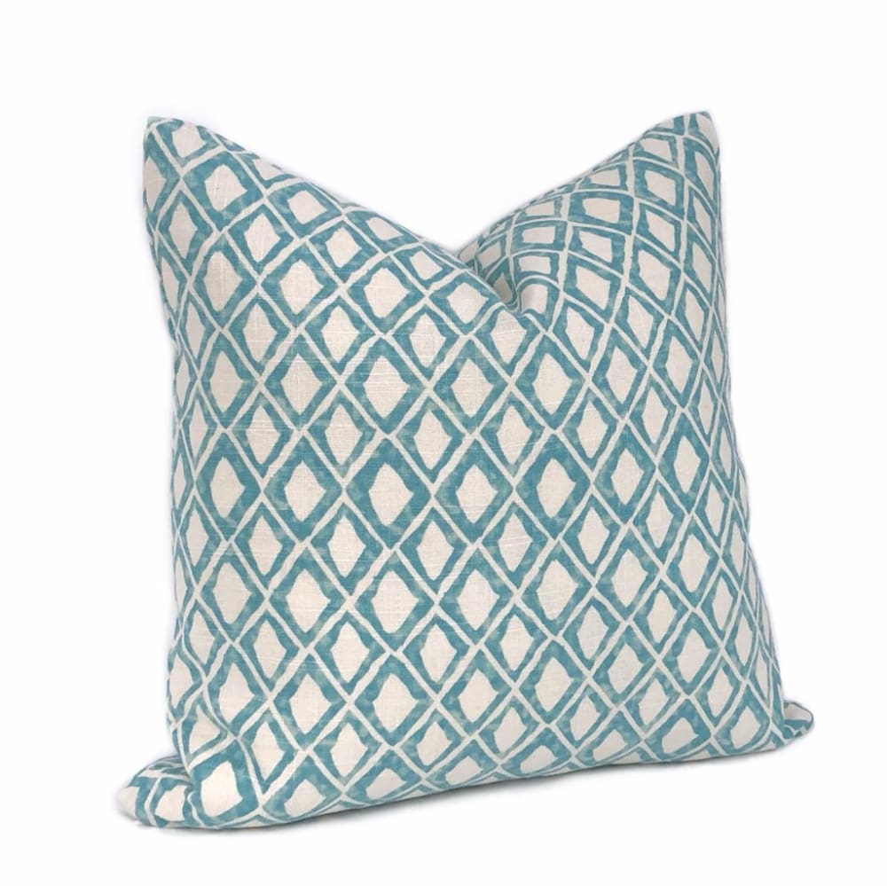 Torino Aqua Diamond Geometric Print Pillow Cover – Aloriam